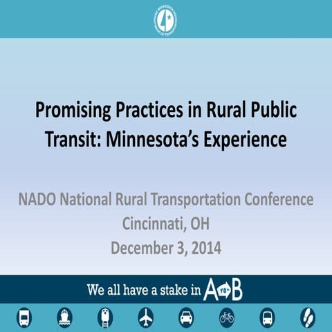 Promising Practices in Rural Public Transit: Minnesota’s Experience | PPT