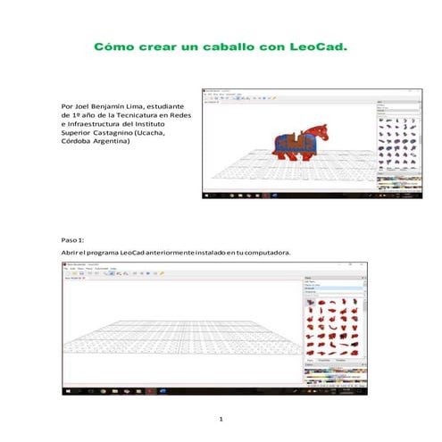 LeoCad. Tutorial cómo crear un caballo | DOCX