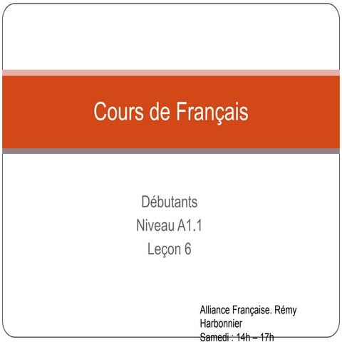 A1-1 livre français pour le debutant Apprendre | PDF