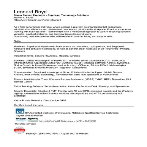 Leonard boyd resume | PDF