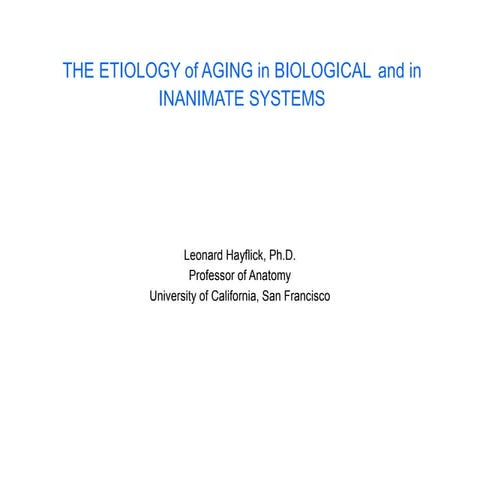 The pathology of aging- aetiology of aging .pptx