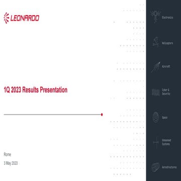 Leonardo 1Q 2023 Results | PDF