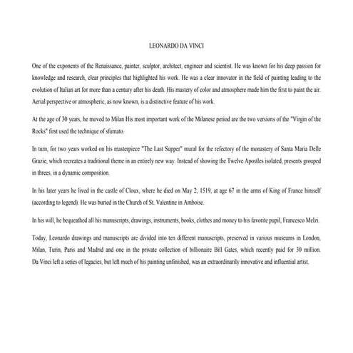 Leonardo da vinci | DOCX