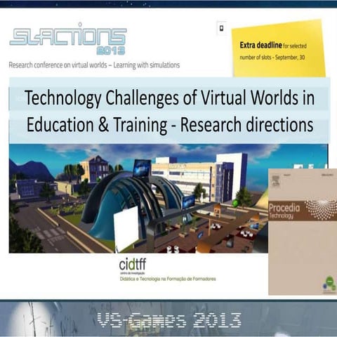 Technology Challenges of Virtual Worlds in Education & Training ...