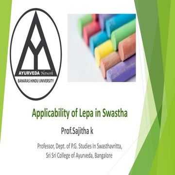 Applicability of Lepa in Swastha | PPT