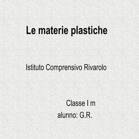 Le plastiche | PPT