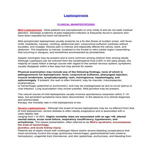 Leptospirosis - clinical manifestations and diagnosis.pdf