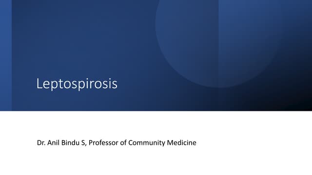 Leptospirosis | PDF