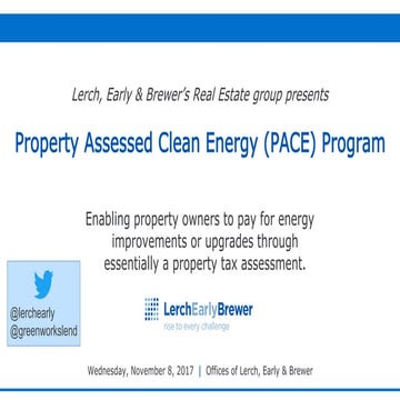 Property Assessed Clean Energy (PACE) Program | PPT