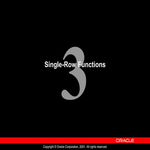 Single Row Functions In Orcale Data Base Ppt Databases Computer 