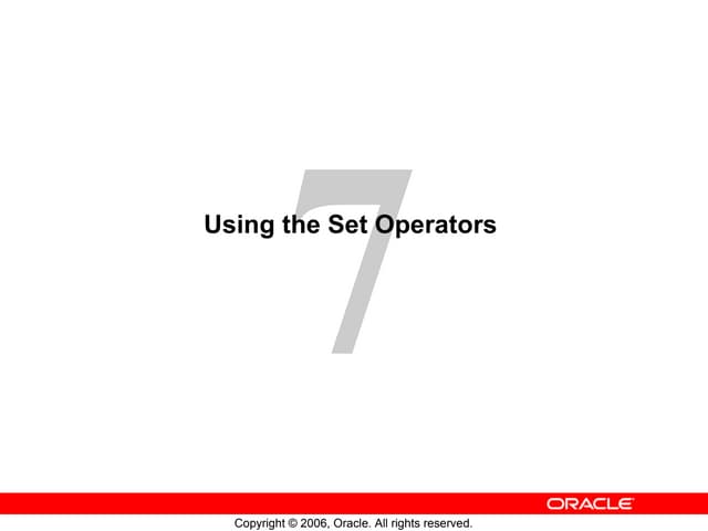 Les07 (using the set operators) | PPT Les07 (using the set operators) | PPT