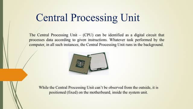 CPU (Central Processing Units) | PPTX