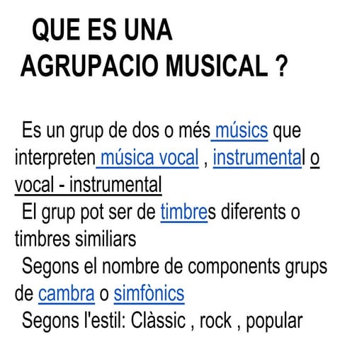 Les agrupacions musicals | PPSX