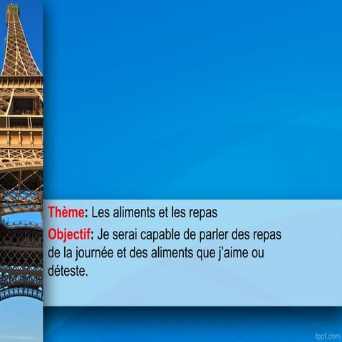 Les aliments vocabulaire et les exercises | PPT