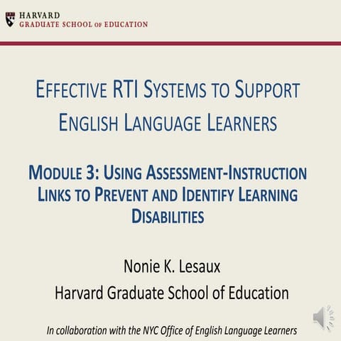 Lesaux ells rti_ld_final_may23 | PPTX | Special Education | Education