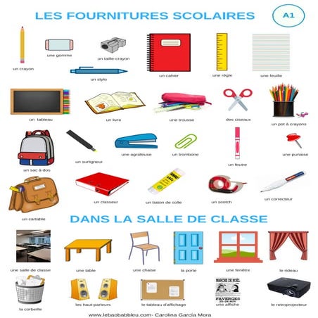 Lexique -Les fournitures scolaires | PDF