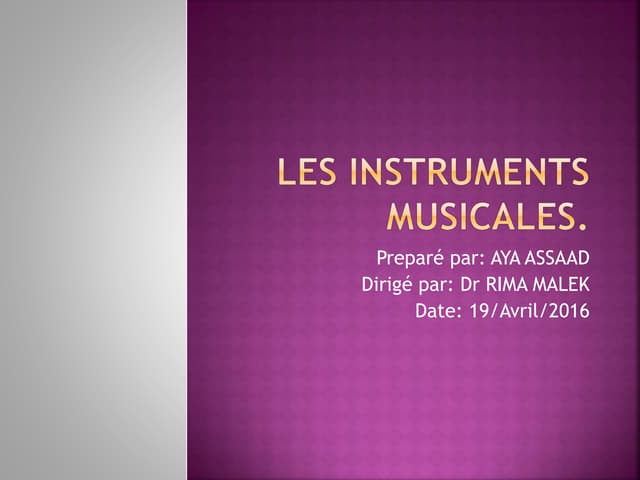 Les instruments musicals | PPTX