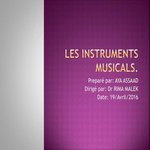 Les instruments musicals | PPTX
