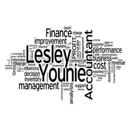 Lesley Younie 1 Page Word Cloud CV | PPT