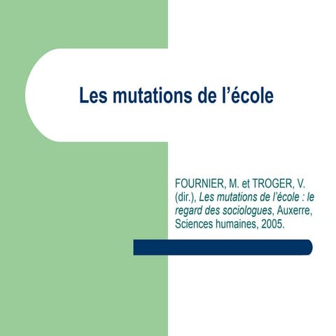 Les mutations de l’école | PPT