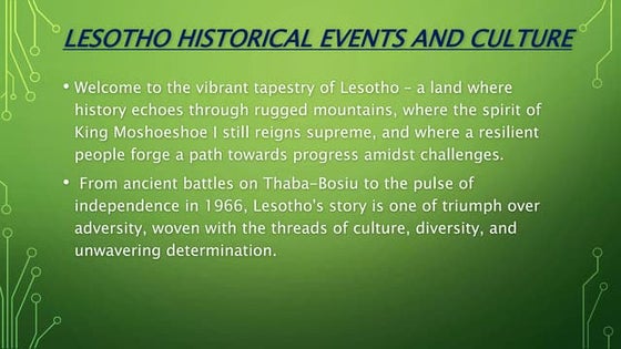 The leadership of Morena Moshoeshoe 1 and how he managed to build his ...