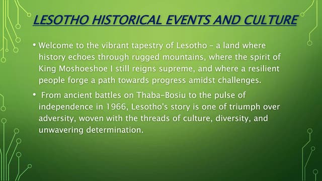 Basotho history, culture,attire and food | PPTX