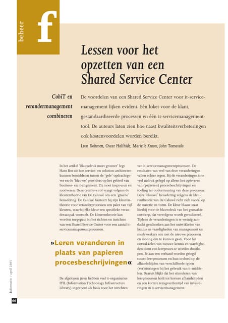Wat is de beste veranderaanpak voor een ITIL implementatie? | PDF