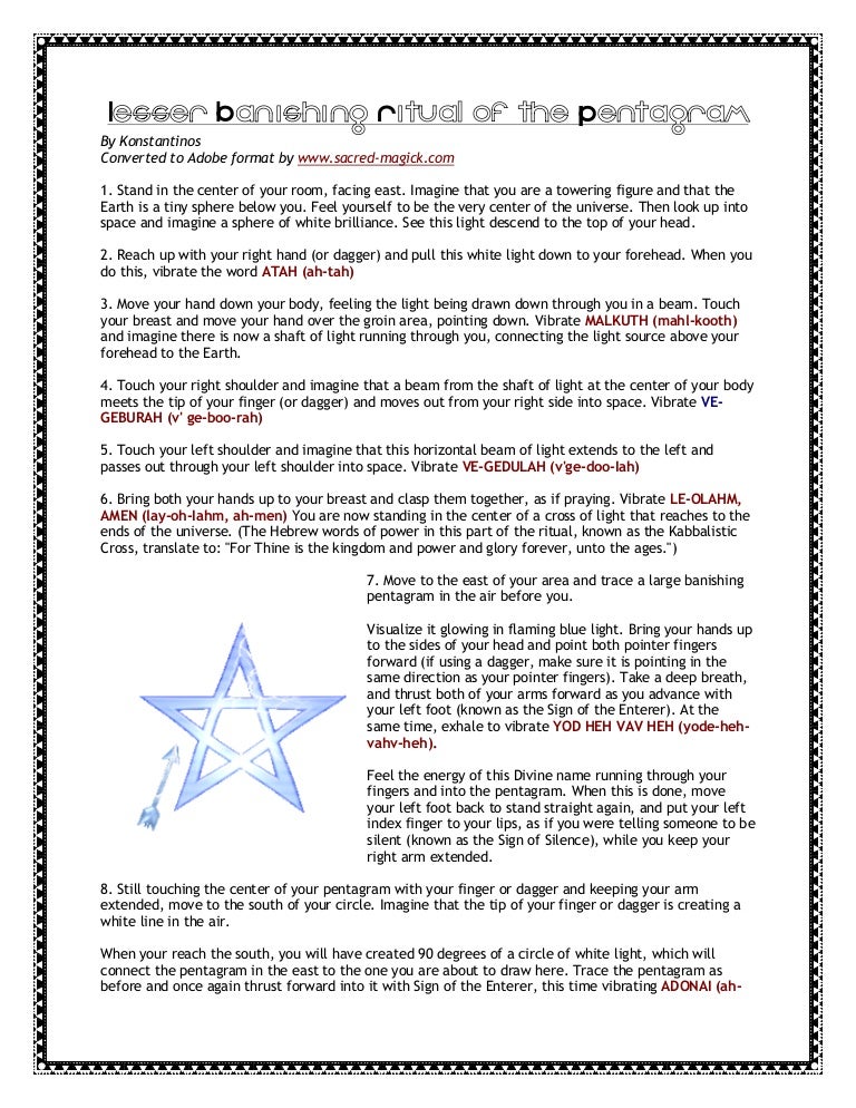 Lesser Banishing Ritual of the Pentagram