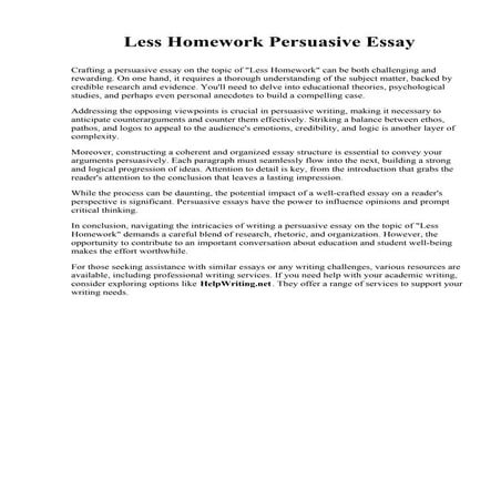 Homeschooling Persuasive Essay. University of Texas at Austin | PDF