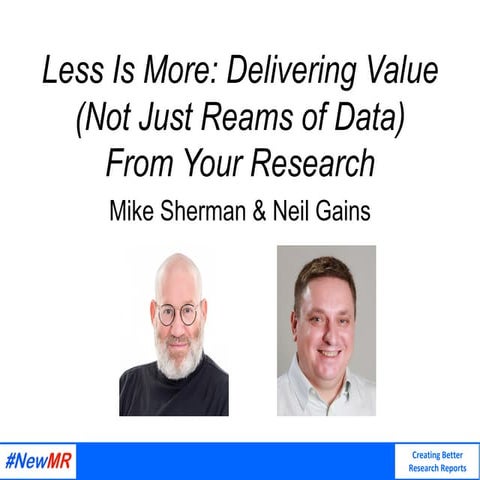 Less is More: Delivering Value (Not Just Reams of Data From Your ...