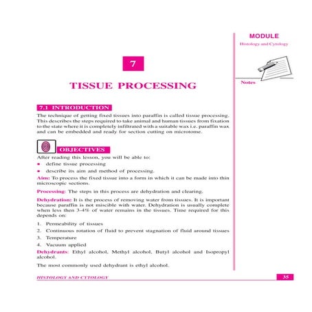 Lesson-07.pdf tissue Processing histopathology | PDF