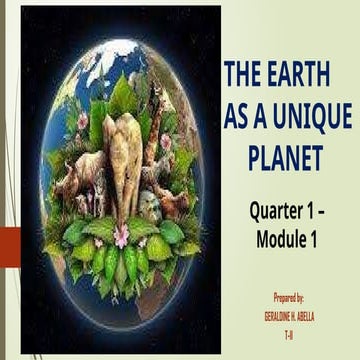 LESSON 1: UNIQUENESS OF THE EARTH (EARTH & LIFE SCIENCE) | PPTX