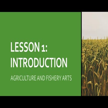 LESSON-1 introduction in agriculture and fishery arts | PDF