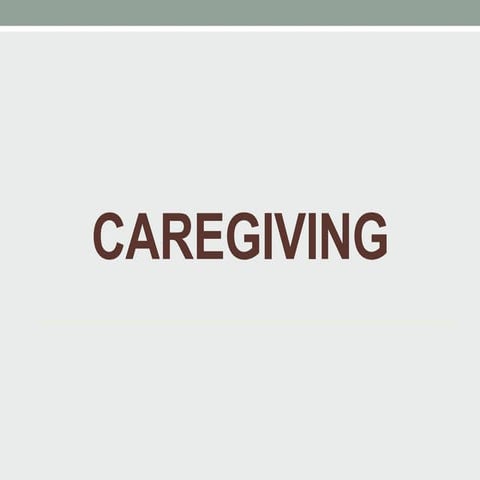 Caregiving Tools, Equipment and Paraphernalia | PPTX