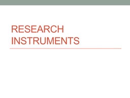 The research instruments | PPT