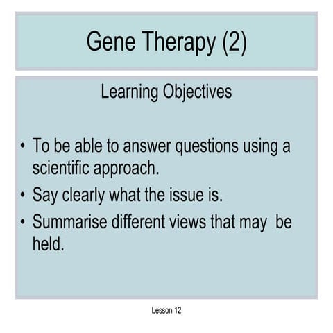 Lesson 12 Gene Therapy (2) | PPT