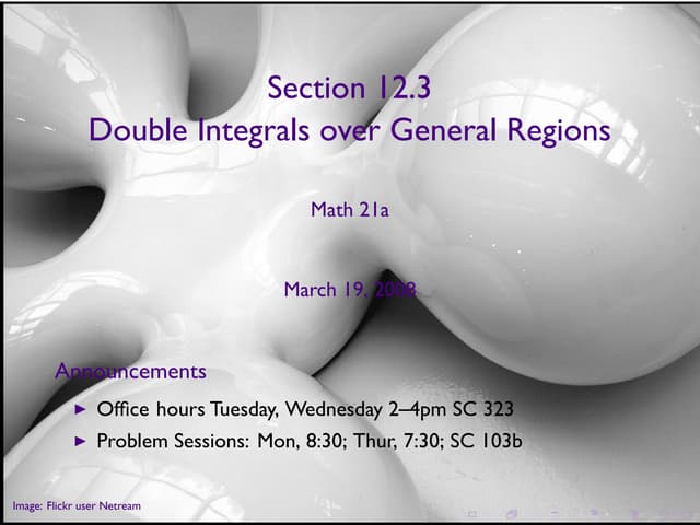 Lesson 19: Double Integrals over General Regions | PDF Lesson 19: Double Integrals over General Regions | PDF