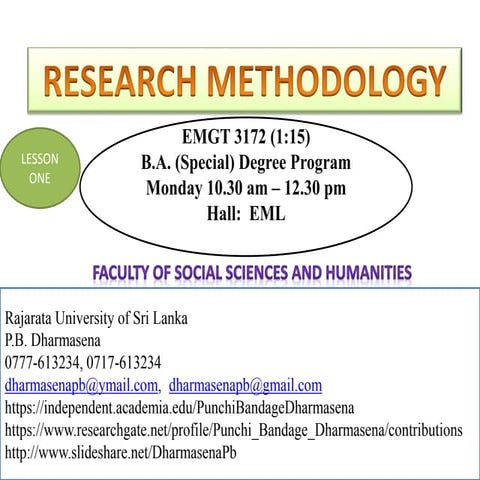 Lesson 1 research methodology introduction | PDF