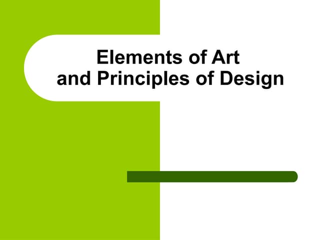 Elements & Principles of Art Design PowerPoint | PPTX