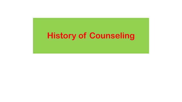 History of Counseling Timeline | PDF