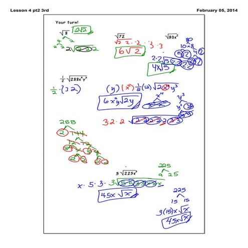 Simplifying Radicals & Solving Quadratics | PDF