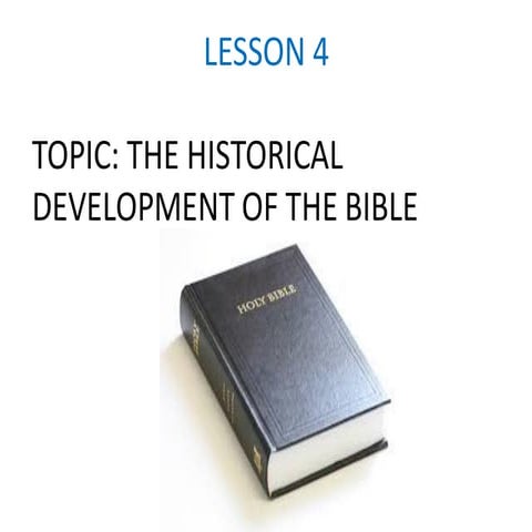 The Historical Development and Canon Formation of the Bible Explained | PDF