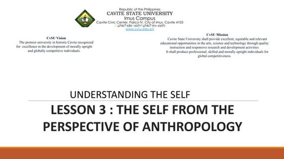 UTS_L3 Anthropological Perspective of the Self.pptx | Science