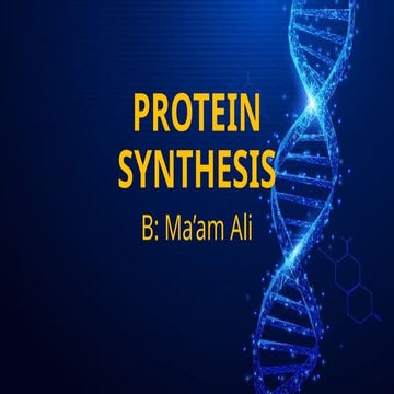 02 The Role of DNA in Protein Synthesis | PPT
