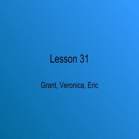 Lesson 31 | PPT