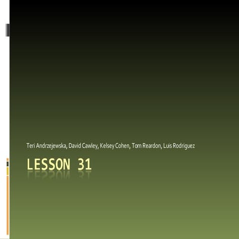 Lesson 31 Project | PPT