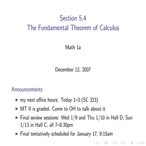 Lesson 32: The Fundamental Theorem Of Calculus | PDF