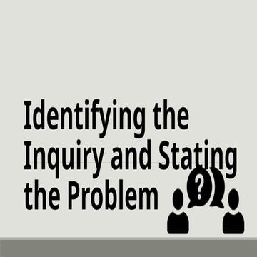 Effective Research Inquiry: Identifying Problems and Crafting Titles | PPTX