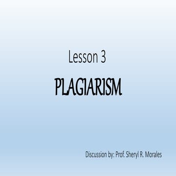 Lesson 3 plagiarism | PPTX