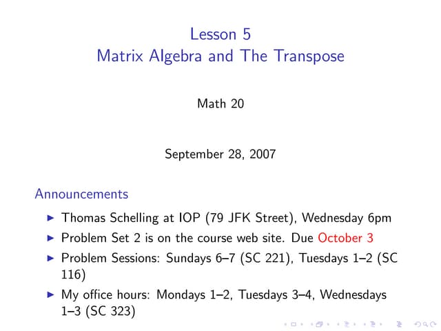 Introduction to Matrices | PPT